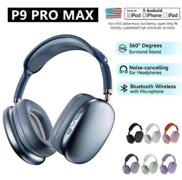 P9 Headphone Pro Max Super Bass Wireless Bluetooth Headphones With Noise Cancelling Built In Mic ...
